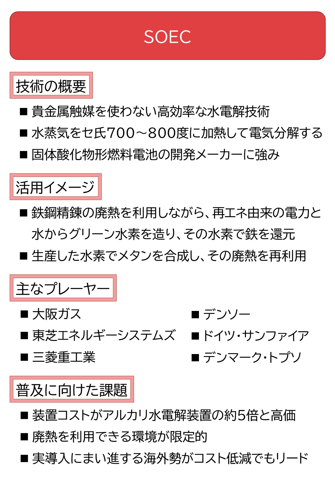 高効率な水電解技術「SOEC」、量産規模の早期拡大が普及のカギに | 日経クロステック（xTECH）