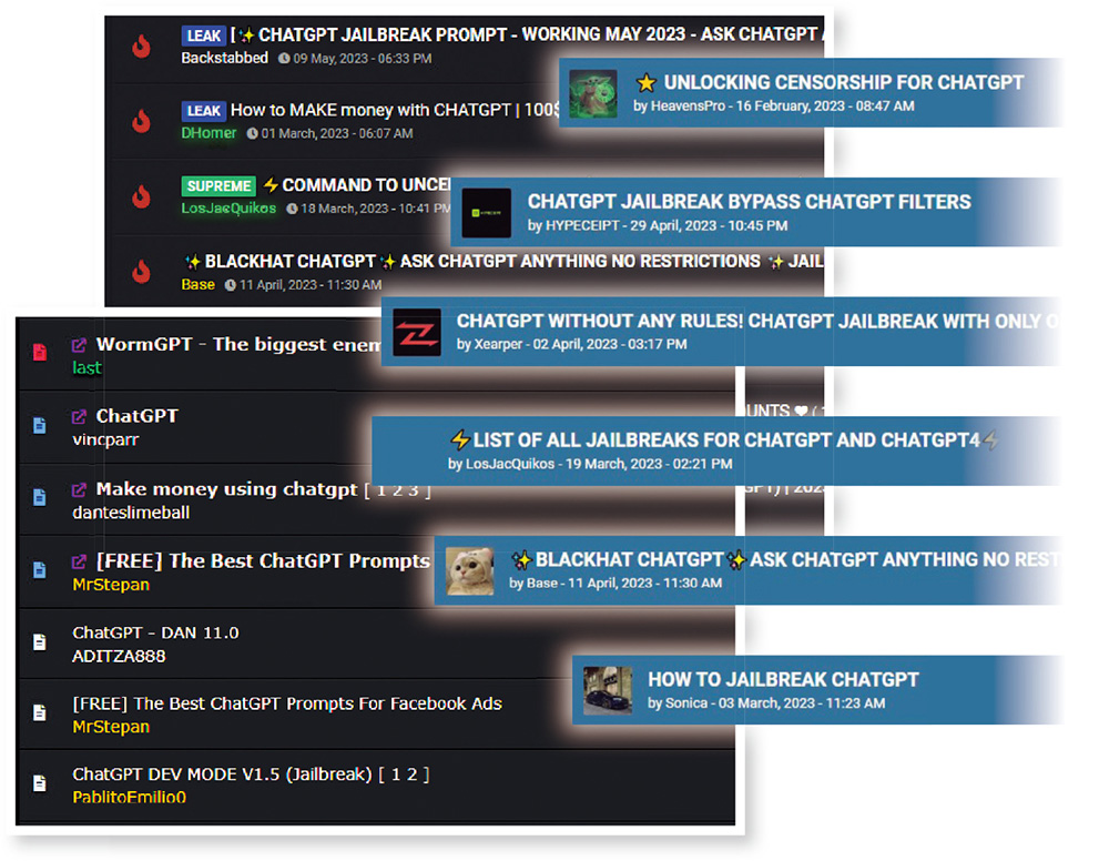 「脱獄」からマルウエア作成まで、ChatGPT悪用事例で盛り上がる地下掲示板 | 日経クロステック（xTECH）