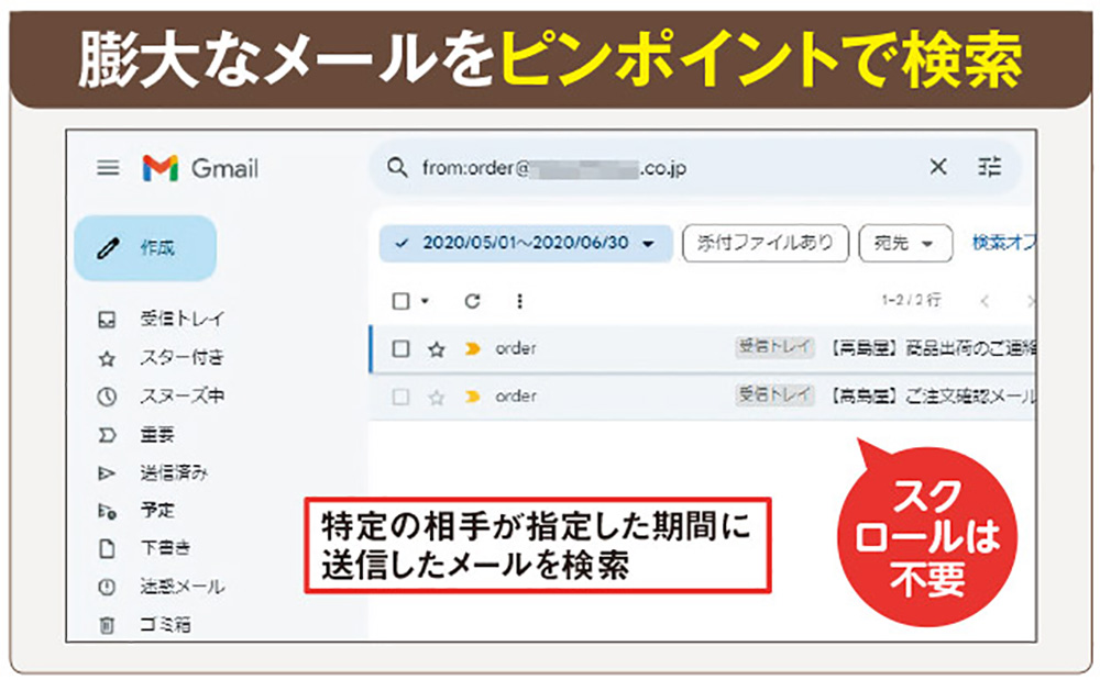 膨大なGmailから目的のメールを探し出す、送信者や期間を検索条件に指定 | 日経クロステック（xTECH）