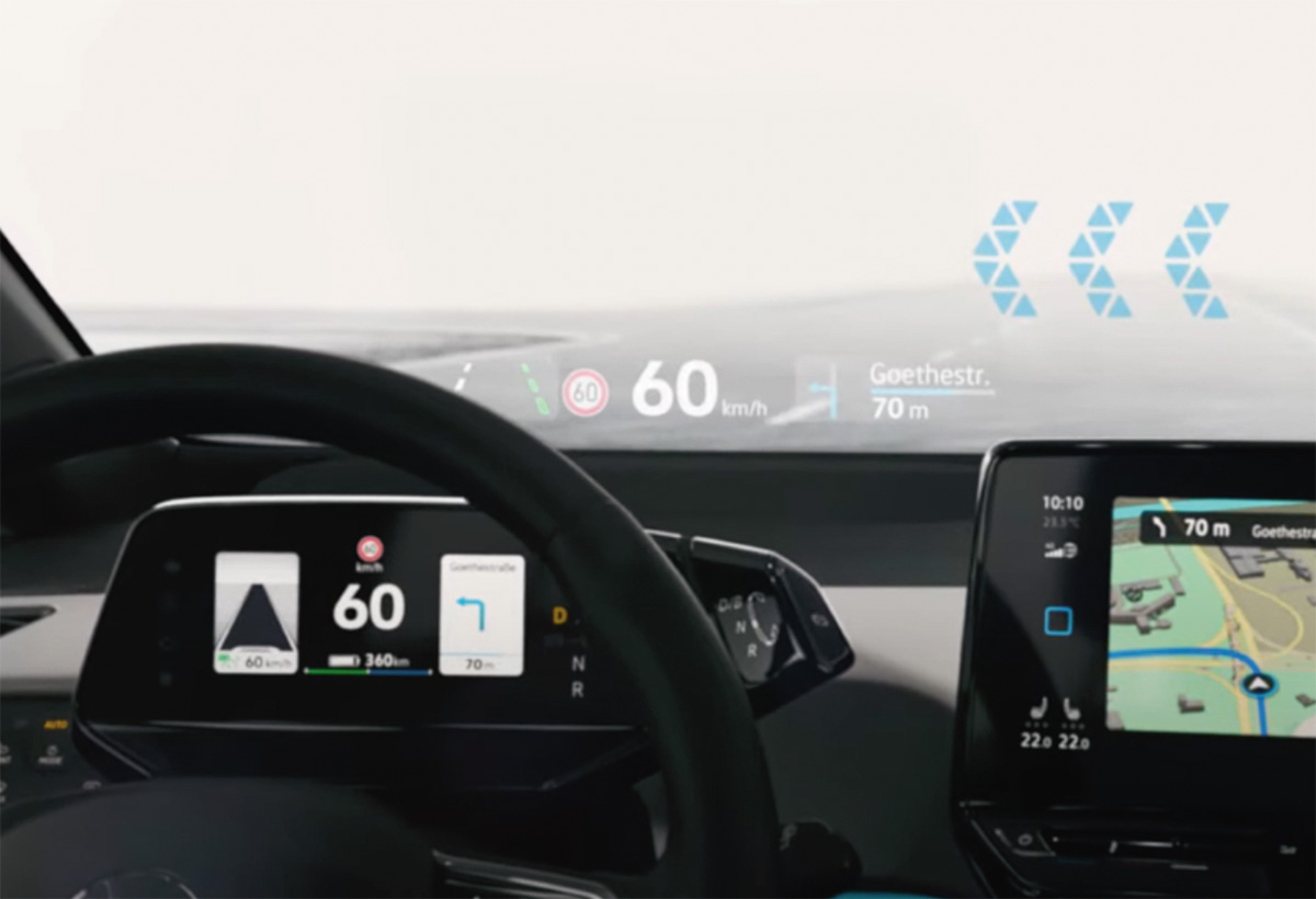 量産EV初、AR表示は2段構造が鍵 VW「ID.3」のHUD | 日経クロステック（xTECH）