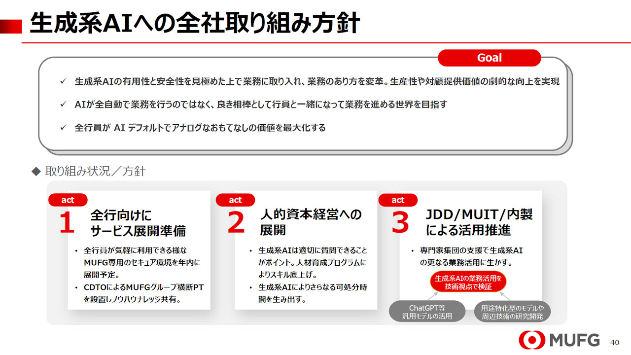 三菱UFJ銀行が生成AI検討状況を紹介、手続き照会や稟議ドラフト作成で検証中 | 日経クロステック（xTECH）